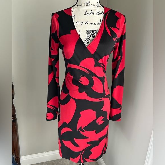 The Limited | Dresses | The Limited Wrap Around Black And Red Dress ...